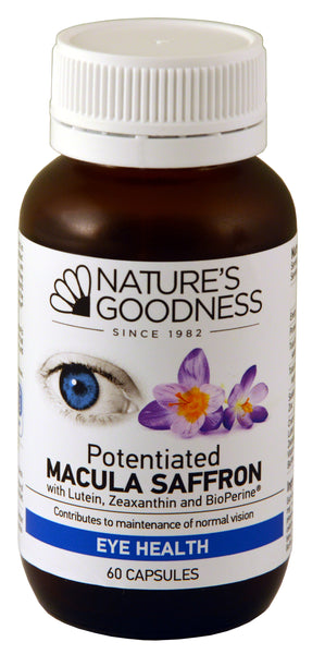 POTENTIATED MACULA SAFFRON with Lutein, Zeaxanthin and BioPerine 60 Ca ...